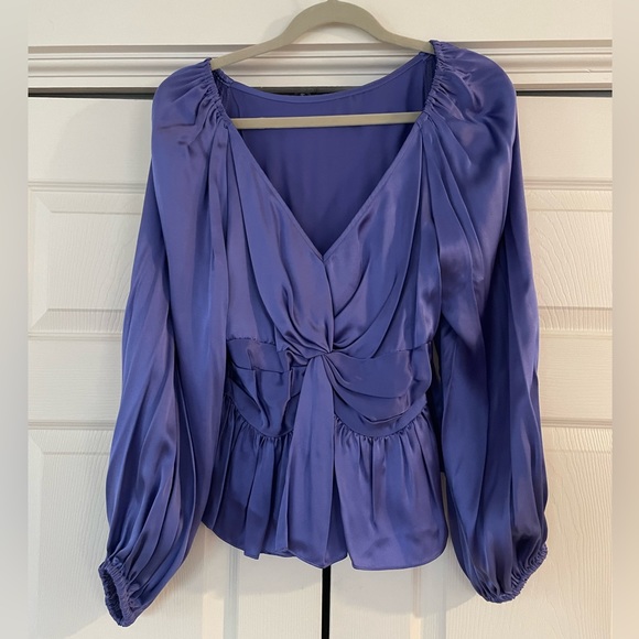 Tops | Purple Silk Long Sleeved Topblouse | Poshmark